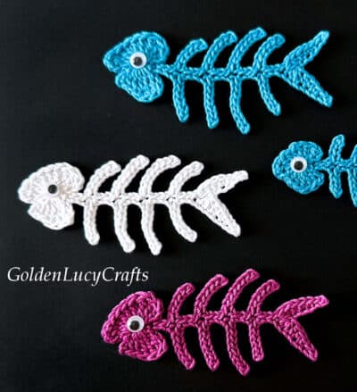 Fishbone Applique, Crochet Pattern - GoldenLucyCrafts