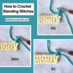 How to Crochet Standing Stitches SC, HDC, DC - GoldenLucyCrafts