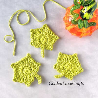 Crochet Pumpkin Leaf - GoldenLucyCrafts