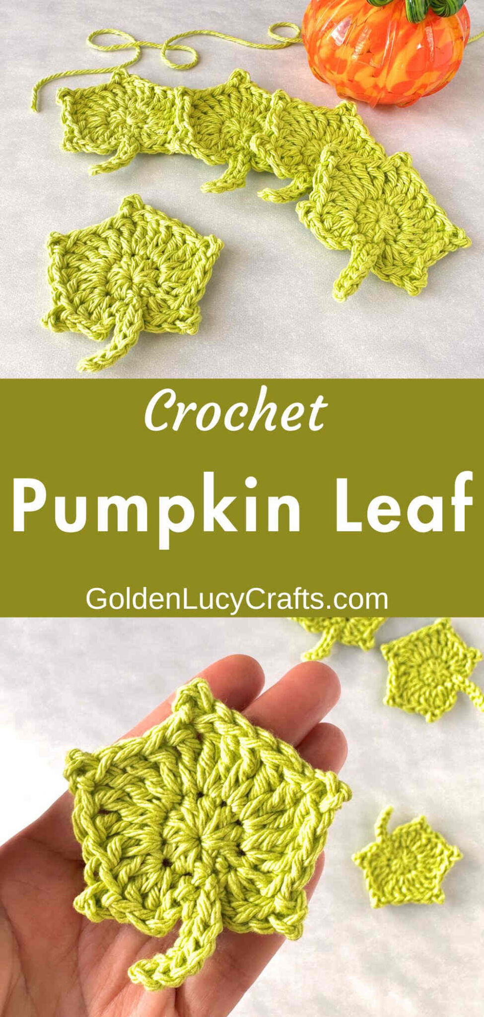 Crochet Pumpkin Leaf - GoldenLucyCrafts