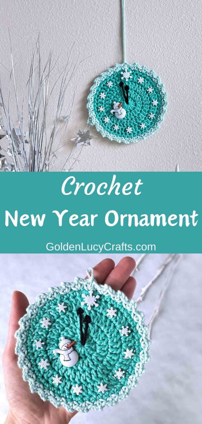 New Year Ornament, Free Crochet Pattern - GoldenLucyCrafts