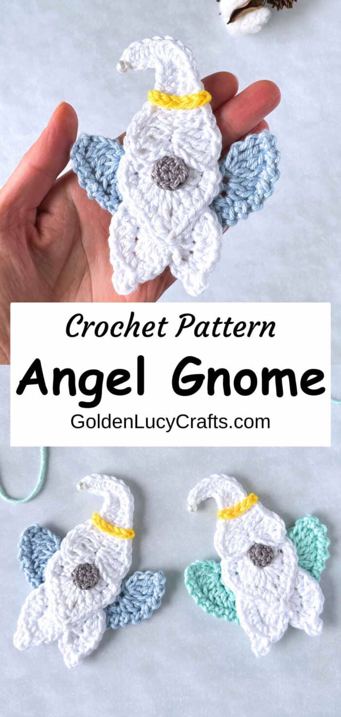 Crochet Angel Gnome - GoldenLucyCrafts
