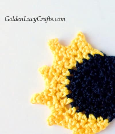 Crochet Partial Solar Eclipse Applique - GoldenLucyCrafts