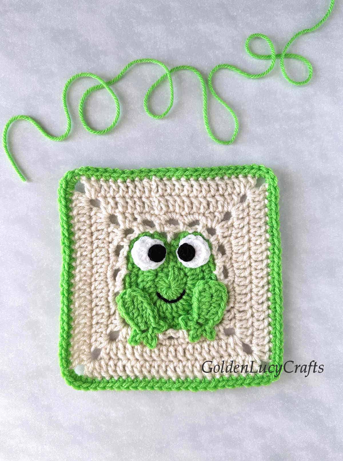Crochet Frog Square - GoldenLucyCrafts