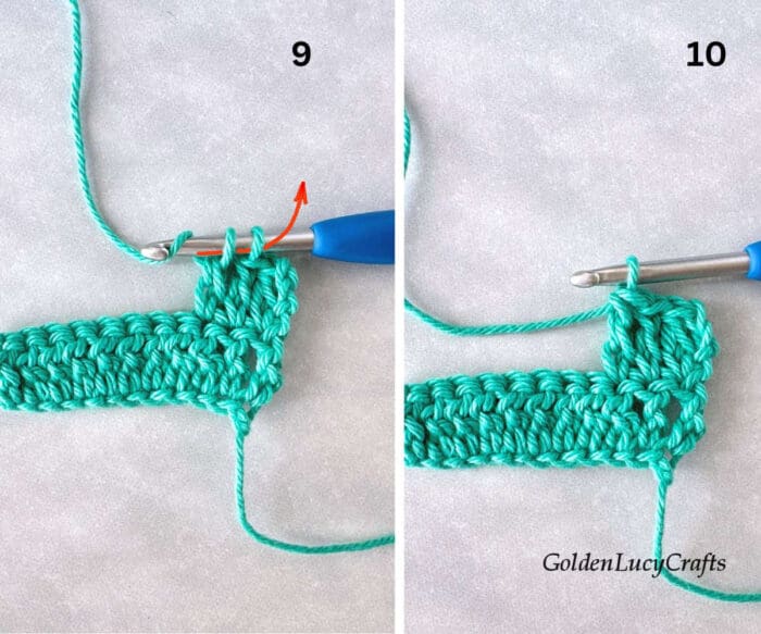 How to Crochet Extended Double Crochet Stitch - GoldenLucyCrafts