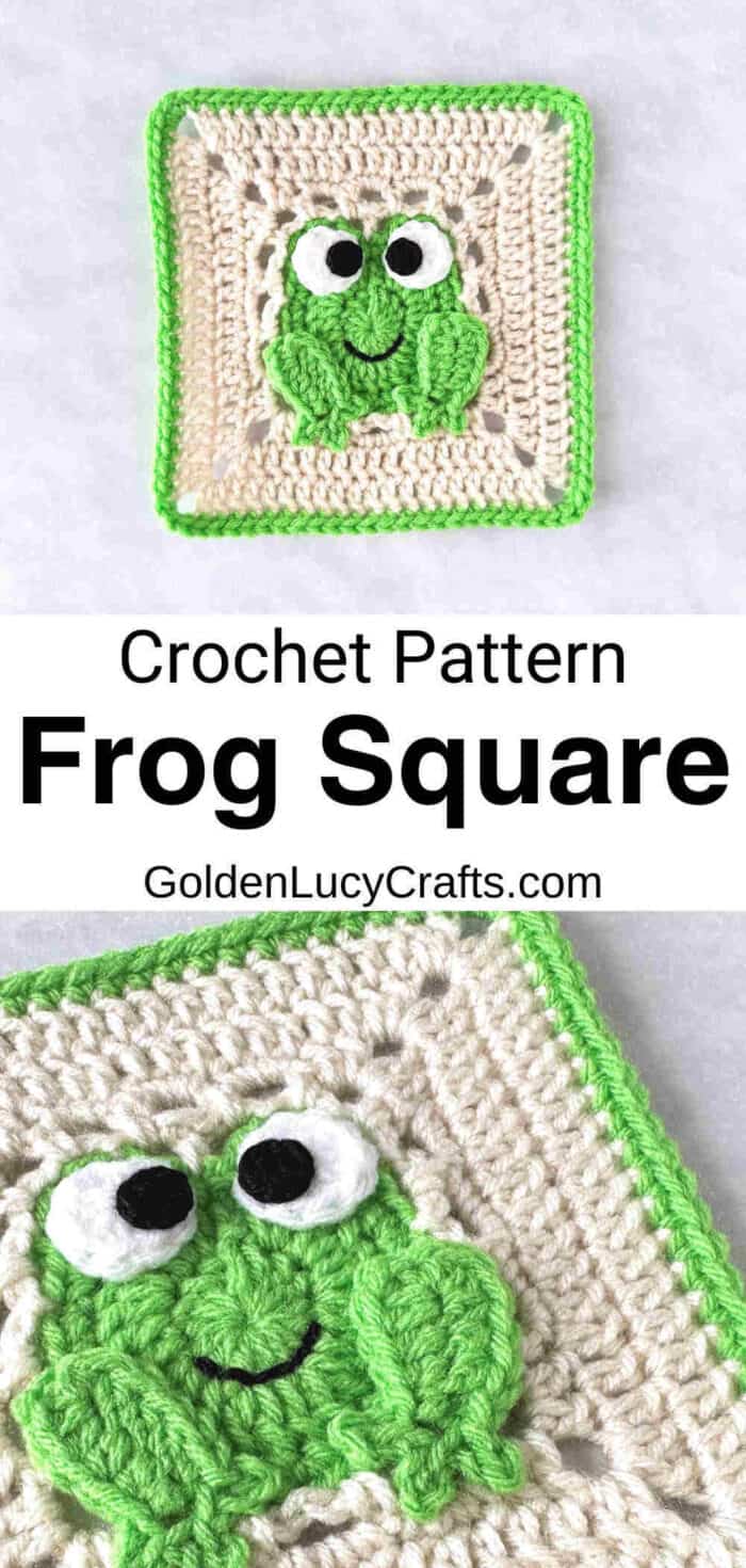 Crochet Frog Square - GoldenLucyCrafts