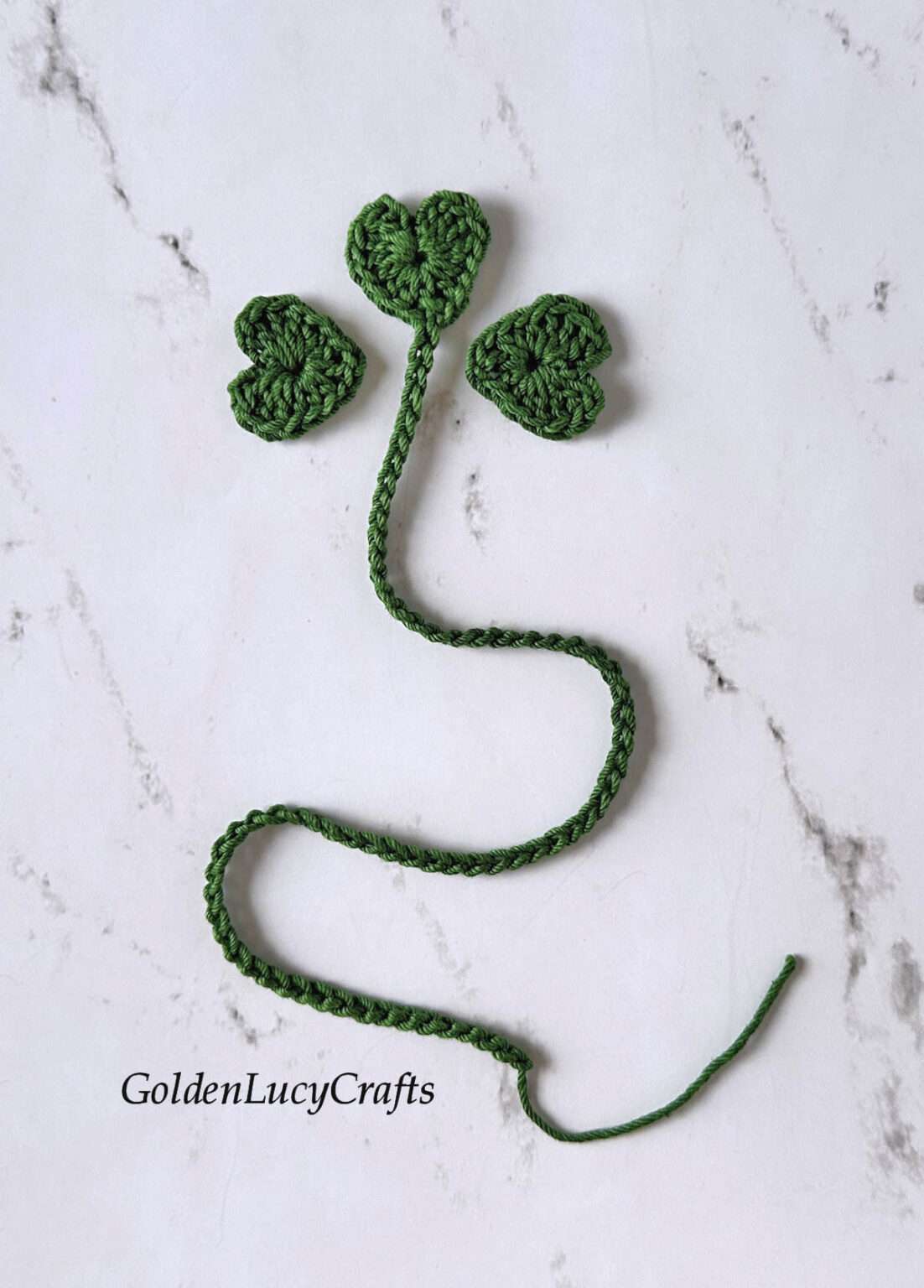 Crochet Shamrock Bookmark, Lucky Clover Bookmark - GoldenLucyCrafts