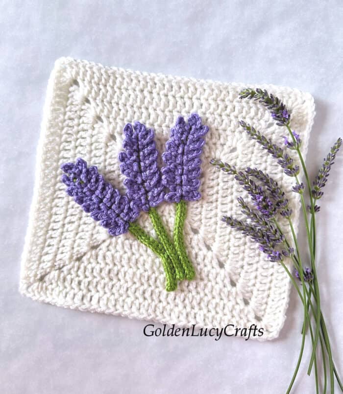 Lavender Square Crochet Pattern - GoldenLucyCrafts