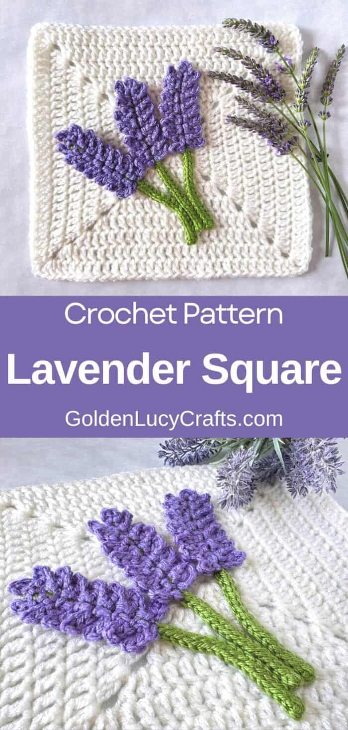 Lavender Square Crochet Pattern - GoldenLucyCrafts