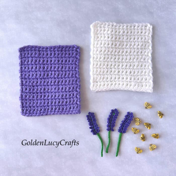Crochet Lavender Mini Pillow - GoldenLucyCrafts