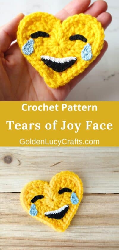 Crochet Smiling Face Tears of Joy – GoldenLucyCrafts