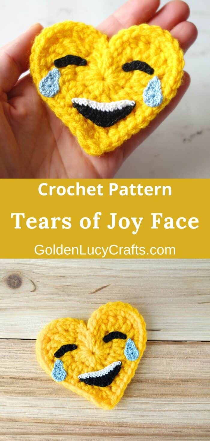 Crochet Smiling Face Tears of Joy – GoldenLucyCrafts