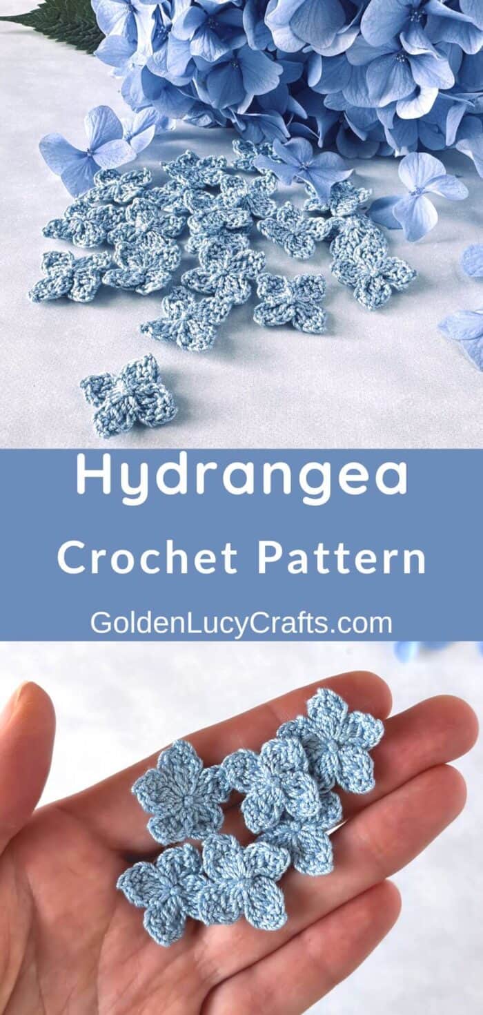 Crochet Hydrangea Flower - GoldenLucyCrafts
