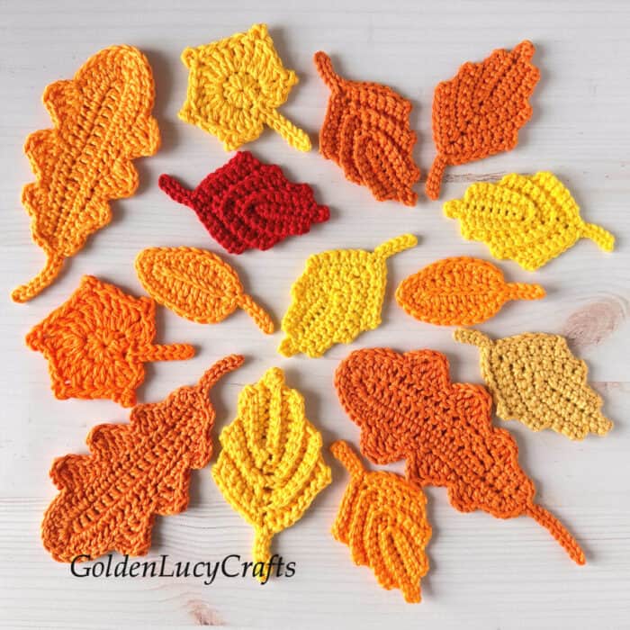 Crochet Fall Leaves Garland - GoldenLucyCrafts