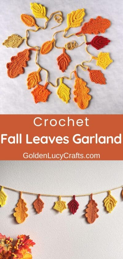 Crochet Fall Leaves Garland - GoldenLucyCrafts