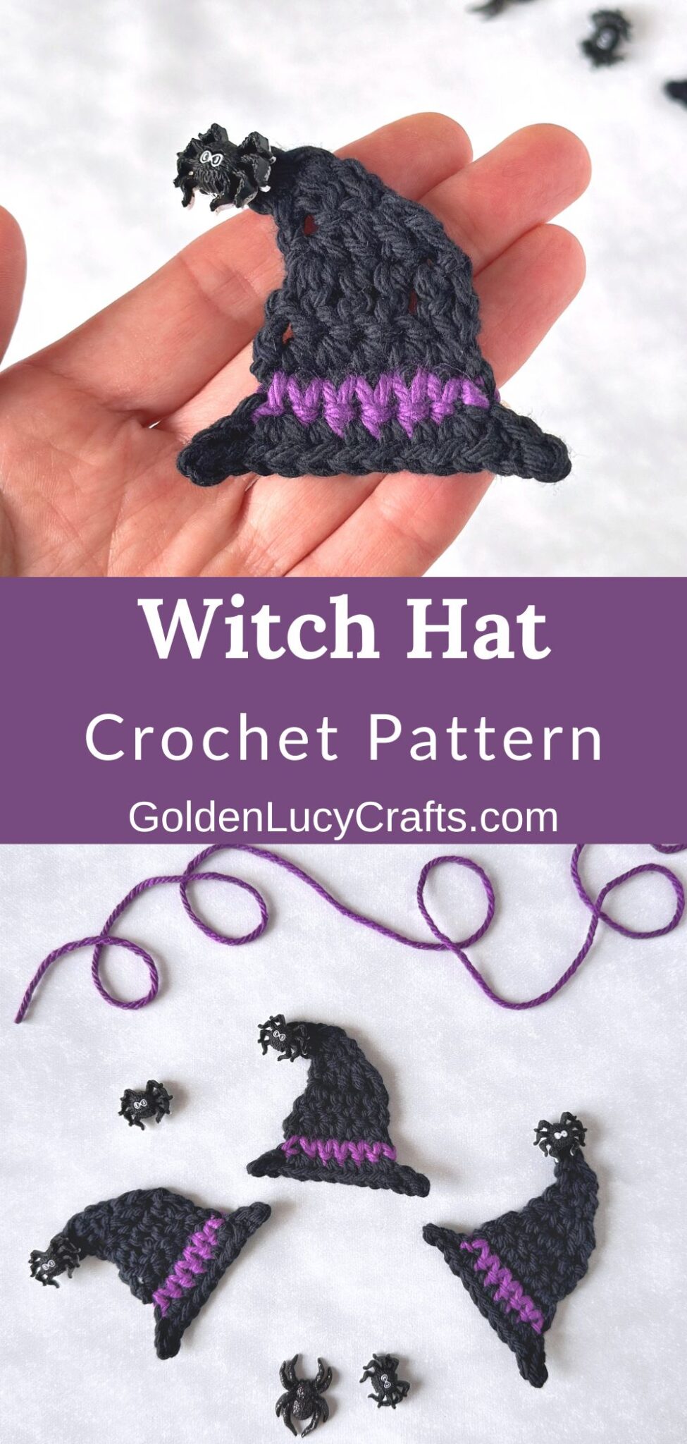Witch Hat Free Crochet Pattern - GoldenLucyCrafts
