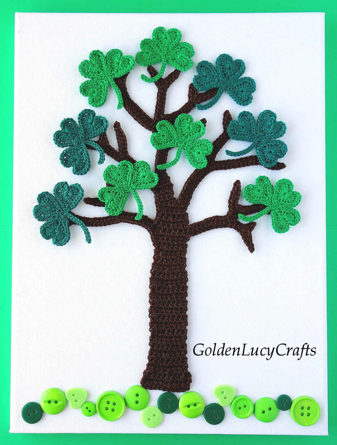 Crochet Shamrock Tree, St Patrick's Day Wall Art – GoldenLucyCrafts