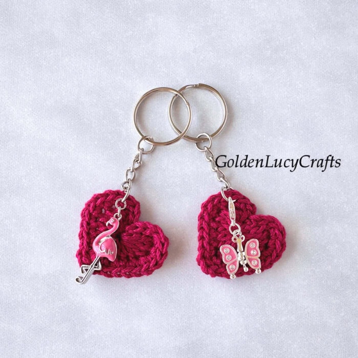 Heart Keychain, Free Crochet Pattern - GoldenLucyCrafts