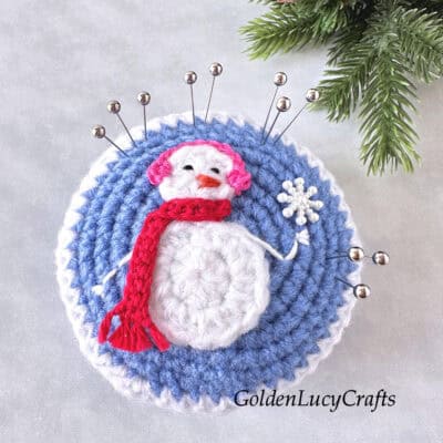 Christmas Pincushion, Crochet Pattern - GoldenLucyCrafts