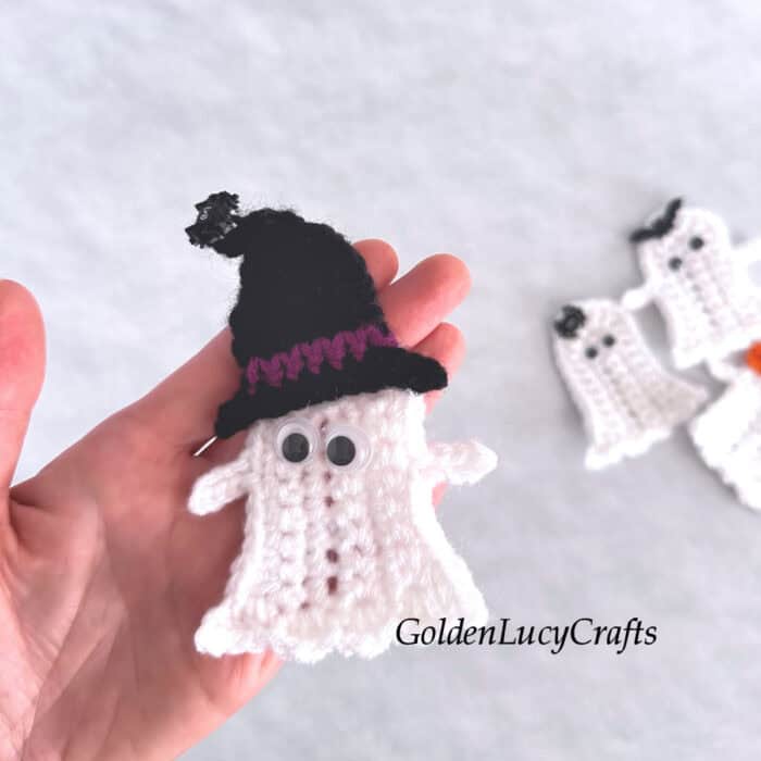 Ghost Applique, Free Crochet Pattern - GoldenLucyCrafts