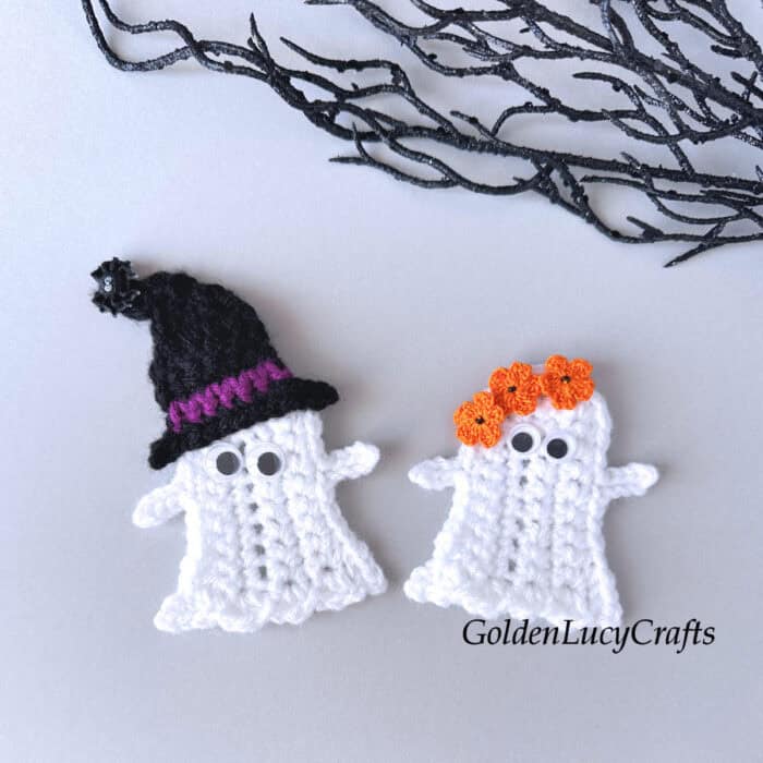 Ghost Applique, Free Crochet Pattern - GoldenLucyCrafts