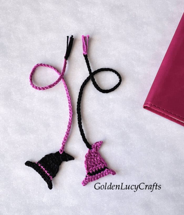 Witch Hat Halloween Bookmark Crochet Pattern - GoldenLucyCrafts